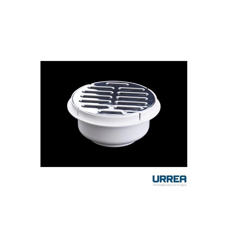 COLADERA PLASTICA REDONDA CON SALIDA UNIVERSAL Y REJILLA CROMADA URREA ...